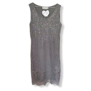 Second Skin | Dresses | Second Skin Sequin Butterfly Gray Dress 92s New ...